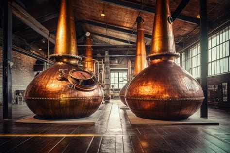Premium Photo Whisky Stills In A Traditional Distillery Setting