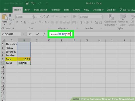 how to calculate time on excel spreadsheet with pictures