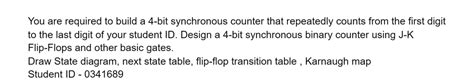 you are required to build a 4 bit synchronous counter that repeatedly
