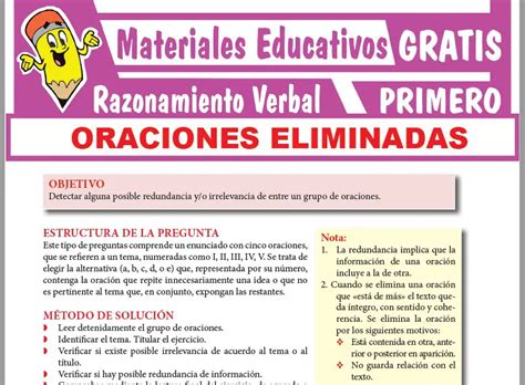 Actividades De Oraciones Eliminadas Para Sexto Grado De Primaria 2304