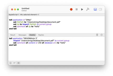 How To Set The Comment Of A Record Via AppleScript DEVONthink