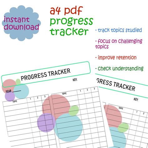 Printable Study Tracker School Tracker School Work Tracker Study