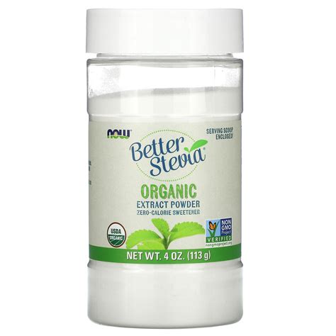 Now Foods Better Stevia Organic Extract Powder 4 Oz 113 G Iherb