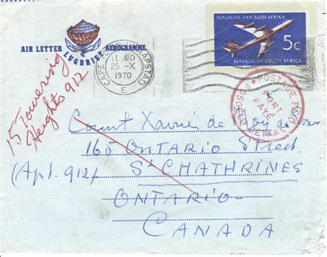 Aerogrammes And Airletters Philatelic Archeology South Africa Missing