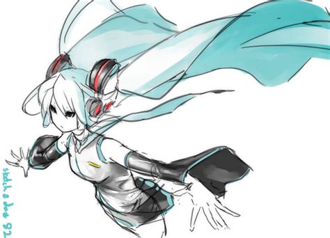 Safebooru Aqua Eyes Aqua Hair Bare Shoulders Detached Sleeves Eu03