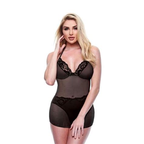 Baci Lingerie Piece Black Chemise Panty Set M L Sex Toy Hotmovies