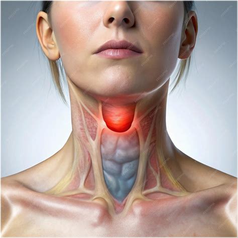 Enlarged Thyroid Gland Depicted In Detailed Thyroid Gland Enlargement Health Medical Conditio