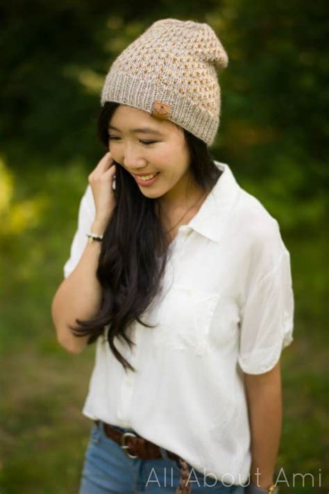 Duo Color Dotty Beanie Knit Pattern All About Ami
