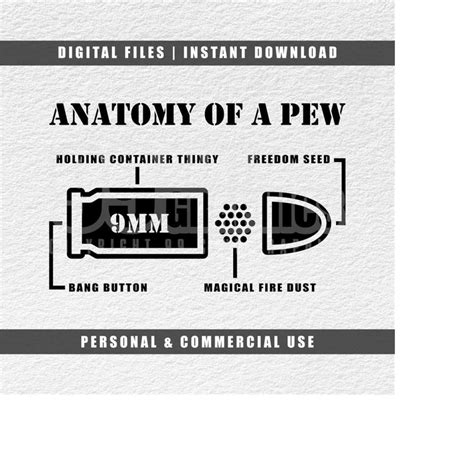 Anatomy Of A Pew Svg Mm Bullet Svg Cricut Svg Engraving Inspire