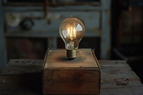 Light Bulb On The Box Premium Ai Generated Image