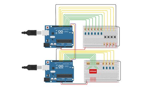 Circuit Design ЛР 8 1 Uart передача в две стороны Tinkercad