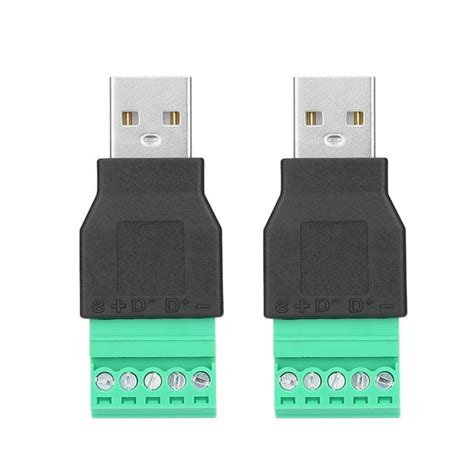 Conector De Terminal Usb De 2 Piezas Conector Macho Usb A Conector De