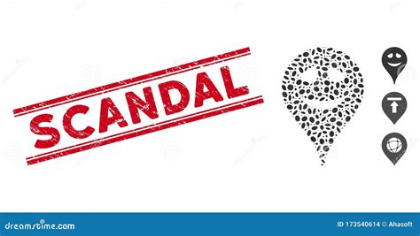 Embarrassment Smiley Map Marker Vector Mesh 2d Model And Triangle Mosaic Icon Cartoondealer