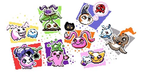 Botamon Bubbmon Koromon Mochimon Nyaromon Nyokimon Pitchmon Poyomon Pukamon Punimon
