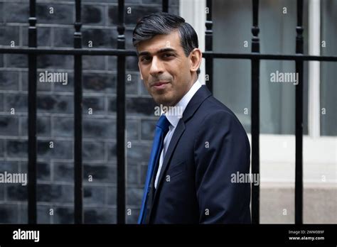 Prime Minister Rishi Sunak Leaves 10 Downing Street For Parliament To