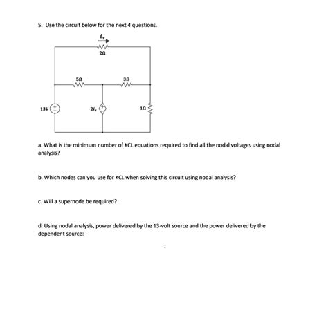 solved use the circuit below for the next 4 questions ix 2 ma 5 Î