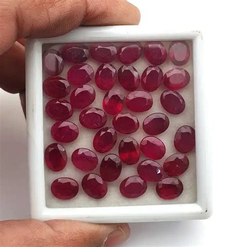 Red Ruby Mix Oval Cut Gemstone 3x5 10x14 Mm Natural Ruby For Jewelry