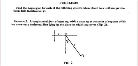 solved problems find the lagrangian for each of the following systems