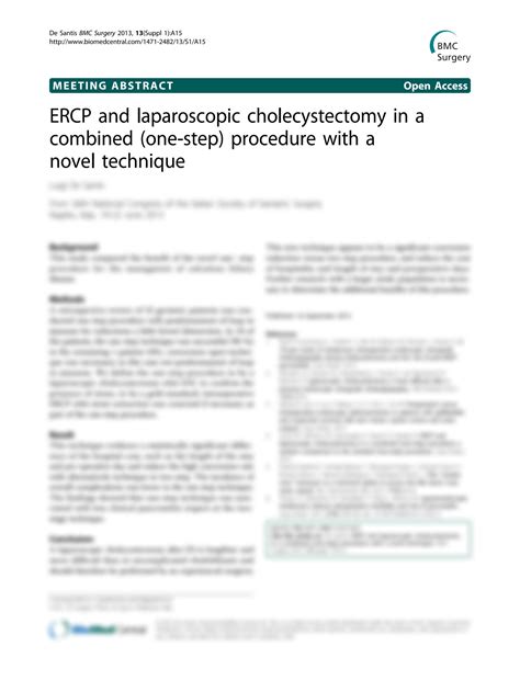 Solution Ercp And Laparoscopic Cholecystectomy In A Combined One Step