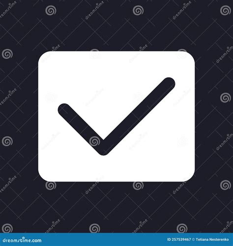 Checkmark Dark Mode Glyph Ui Icon Stock Vector Illustration Of Correct Vector 257539467