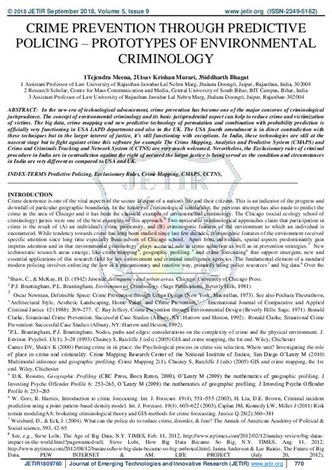 Pdf Crime Prevention Through Predictive Policing Prototypes Of Environmental Criminology