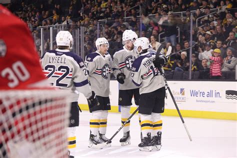 Brazeaus Two Goals Help P Bruins Blow Past Checkers Providence Bruins