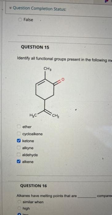 Solved False QUESTION 15 Identify All Functional Groups Chegg