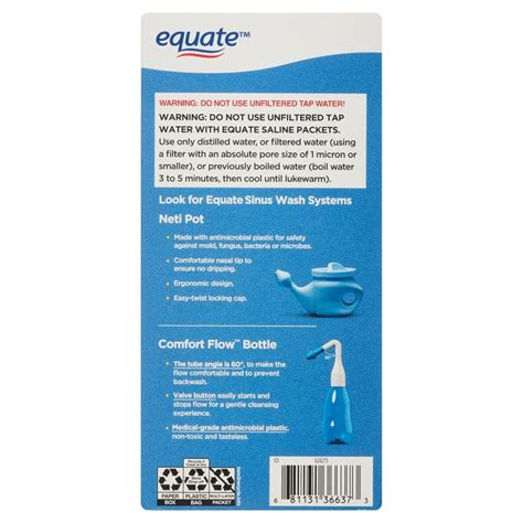 Equate Neti Pot With 50 Saline Packets Nasal Wash System 50 Off