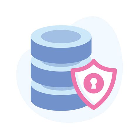 Protection Shield With Database Servers Showing Concept Flat Icon Of