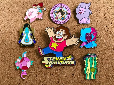 Set Of 8 Steven Universe 1 2 Enamel Pins Etsy