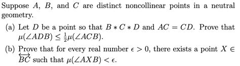 Solved Suppose Ab And C Are Distinct Noncollinear Points
