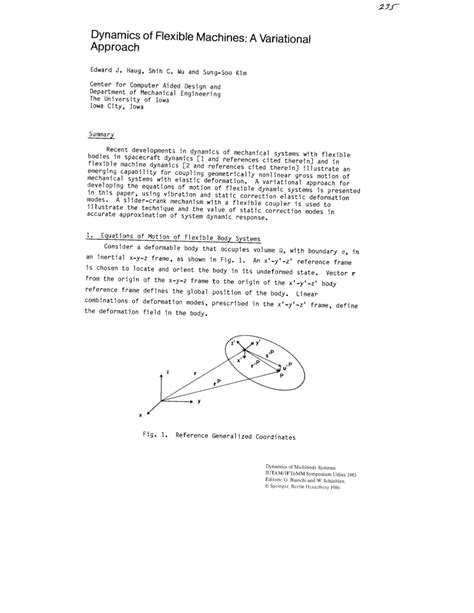 Pdf Dynamics Of Flexible Machines A Variational Approach