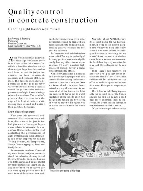Concrete Construction Article Pdf Quality Control In Concrete