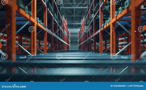 Generative Ai Empty Rack At Logistics Warehouse Business Concept Stock