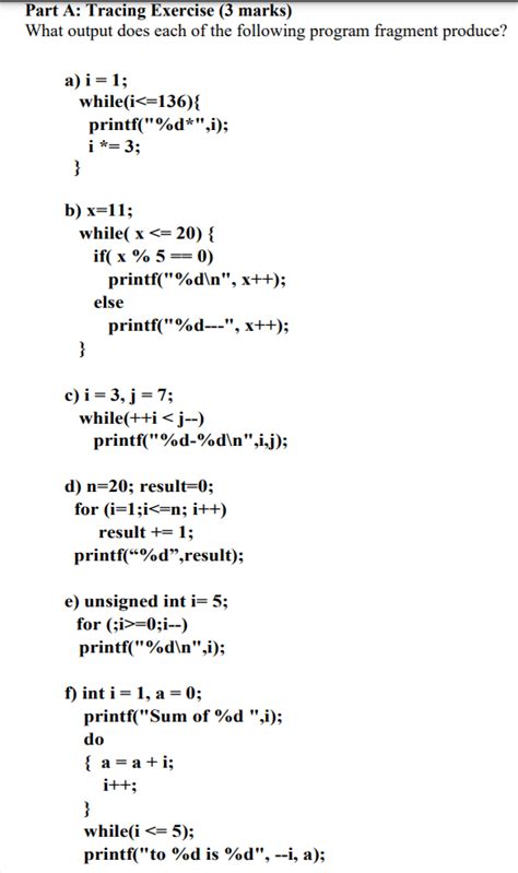 Solved What Output Does Each Of The Following Program
