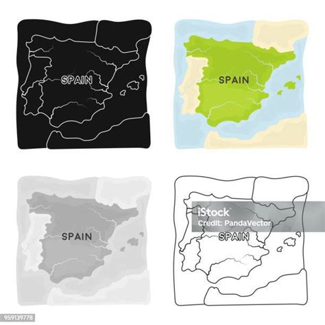 만화 스타일 흰색 배경에 고립 된 영토의 스페인 아이콘 스페인 국가 기호 스톡 벡터 일러스트 0명에 대한 스톡 벡터 아트 및 기타 이미지 Istock