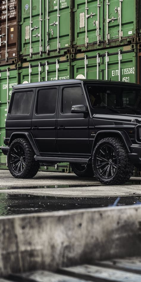 Download Wallpaper Black Mercedes Benz Amg Matte Gelandewagen G