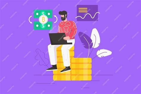 Premium Vector Cryptocurrency And Crypto Mining Modern Flat Concept Man Buys And Sells