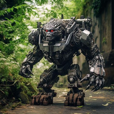 Premium Ai Image Gorilla Robot Illustration