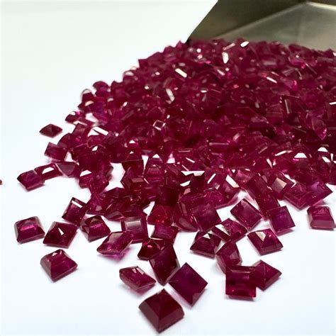 3 Mm Ruby Square Shape Sunny Creations Limited