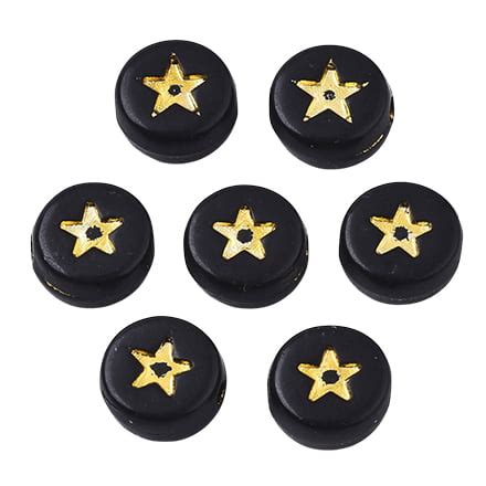 Zwart Gouden Ster Kralen Plat Rond 20x Kralenwinkel Albertien