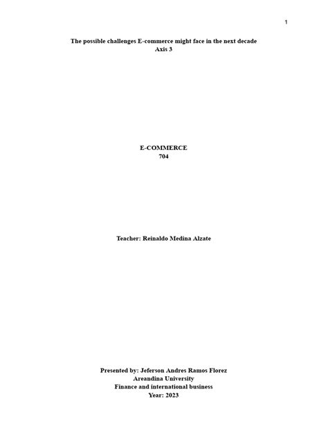 E Commerce Challenges For The Next Decade Pdf Retail Customer