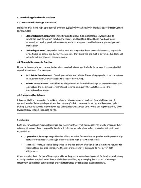 Conclusion P4 Pdf Leverage Finance Debt