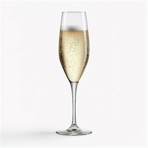 Premium Ai Image Champagne Glass On A White Background Generated By Ai