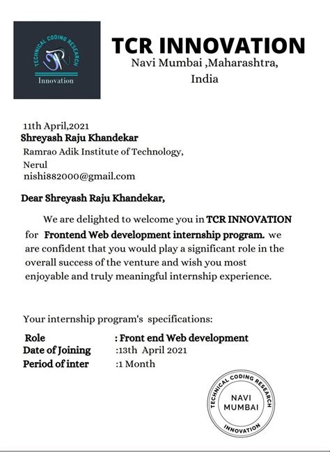 Shreyash Khandekar On Linkedin Tcrinnovations