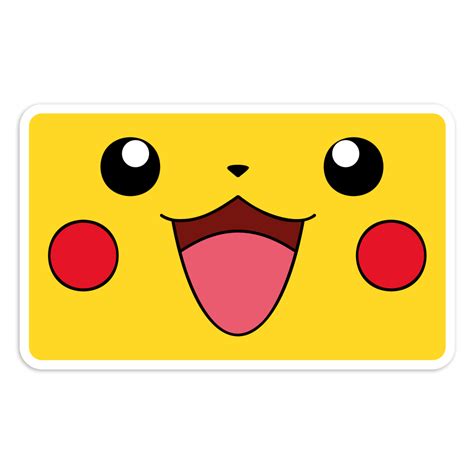 Pegatina Cara Rectangular De Pikachu
