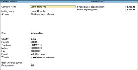 How to Alter a Company in Tally Prime Tally म कस कपन क कस