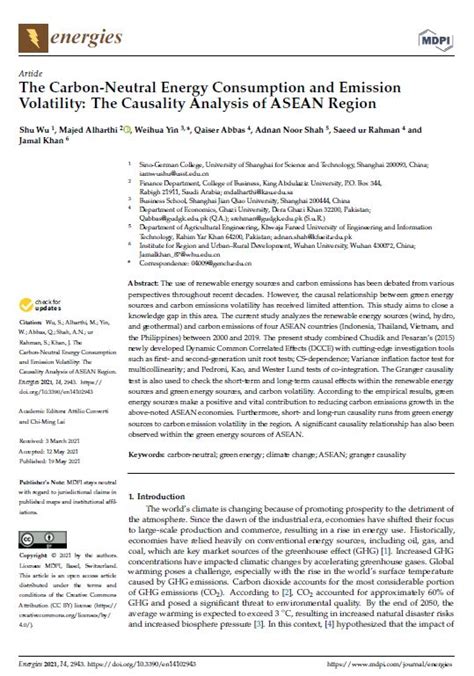 The Carbon Neutral Energy Consumption And Emission Volatility The
