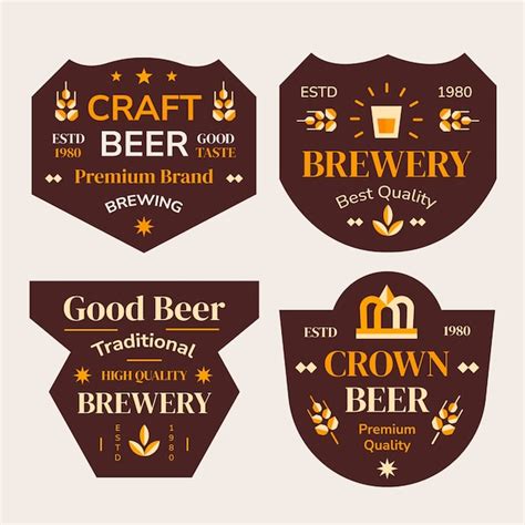 Free Vector Flat Design Beer Labels Design