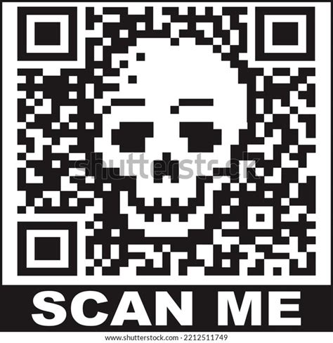 Qr Code Skull Barcode Black White Stock Vector Royalty Free 2212511749 Shutterstock